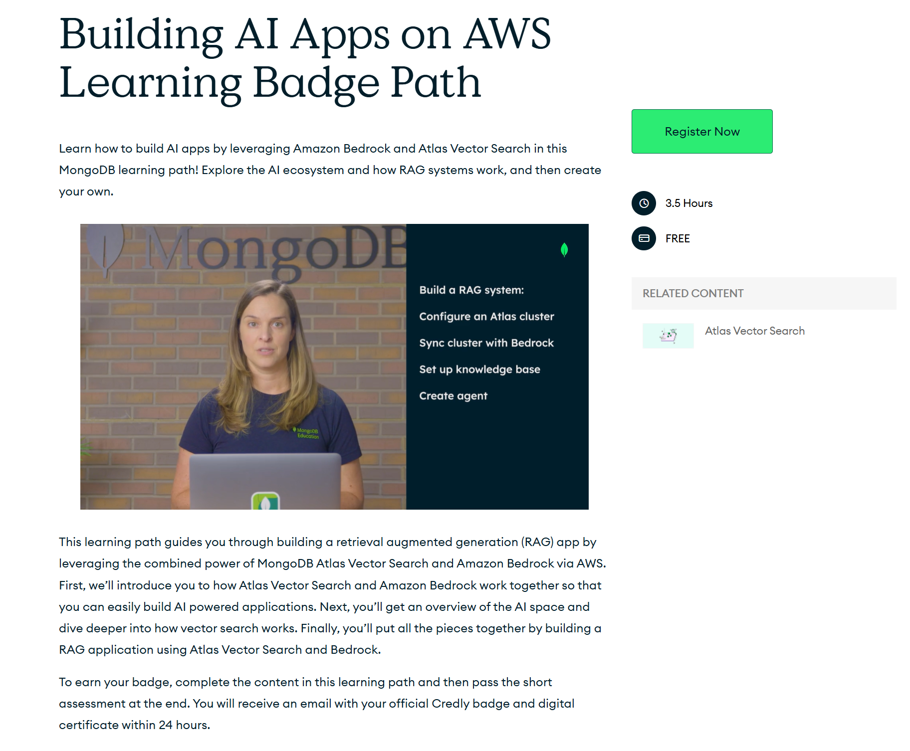 New Course for Building AI Applications with MongoDB on AWS | MongoDB Blog